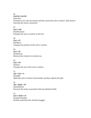 221 Shortcuts Microsoft | DOC