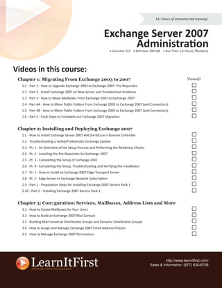 Exchange Server 2007 Administration | PDF | Email | Internet