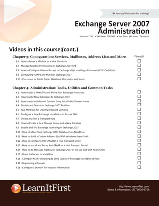Exchange Server 2007 Administration | PDF | Email | Internet