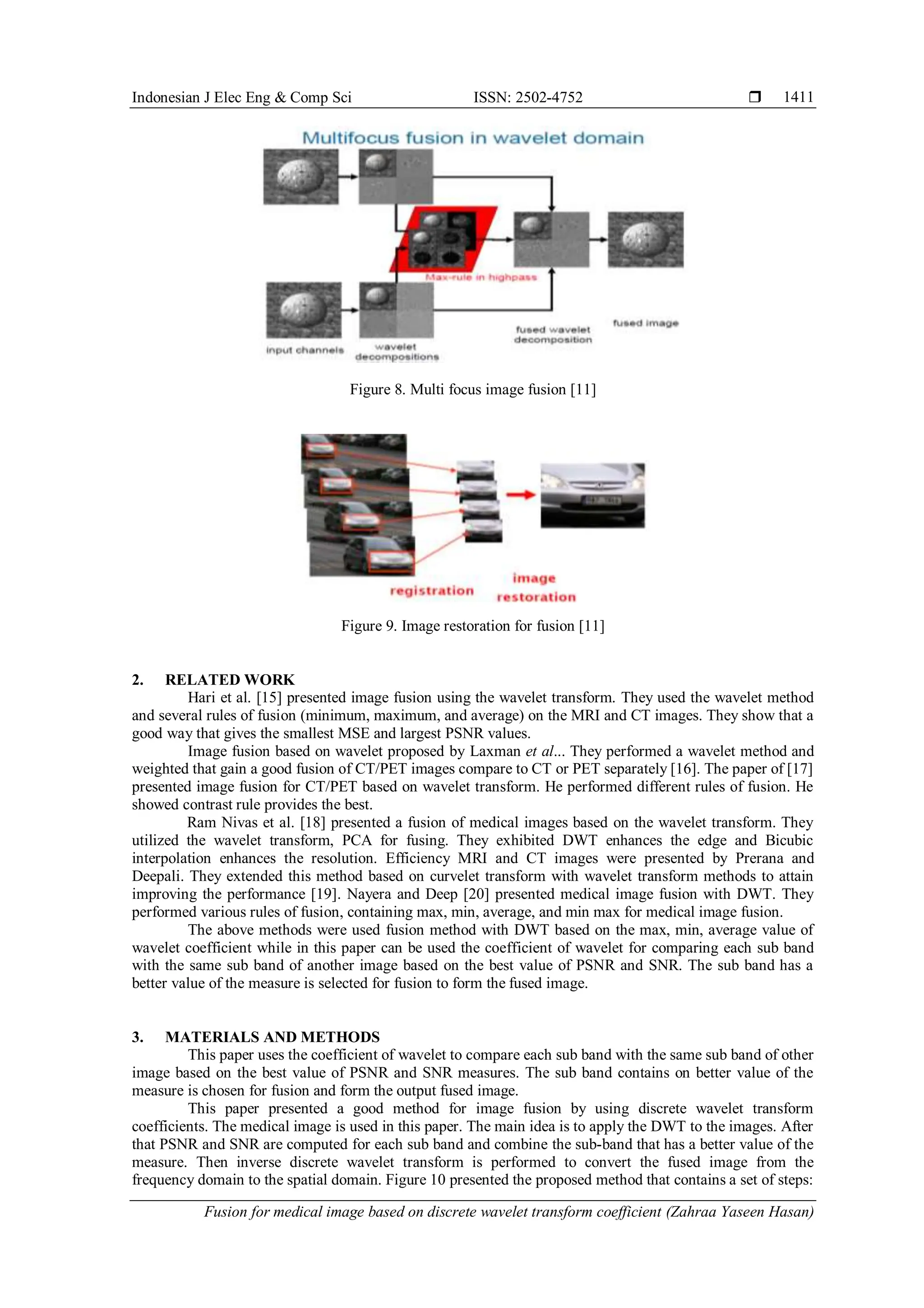 Fusion for medical image based on discrete wavelet transform coefficient | PDF