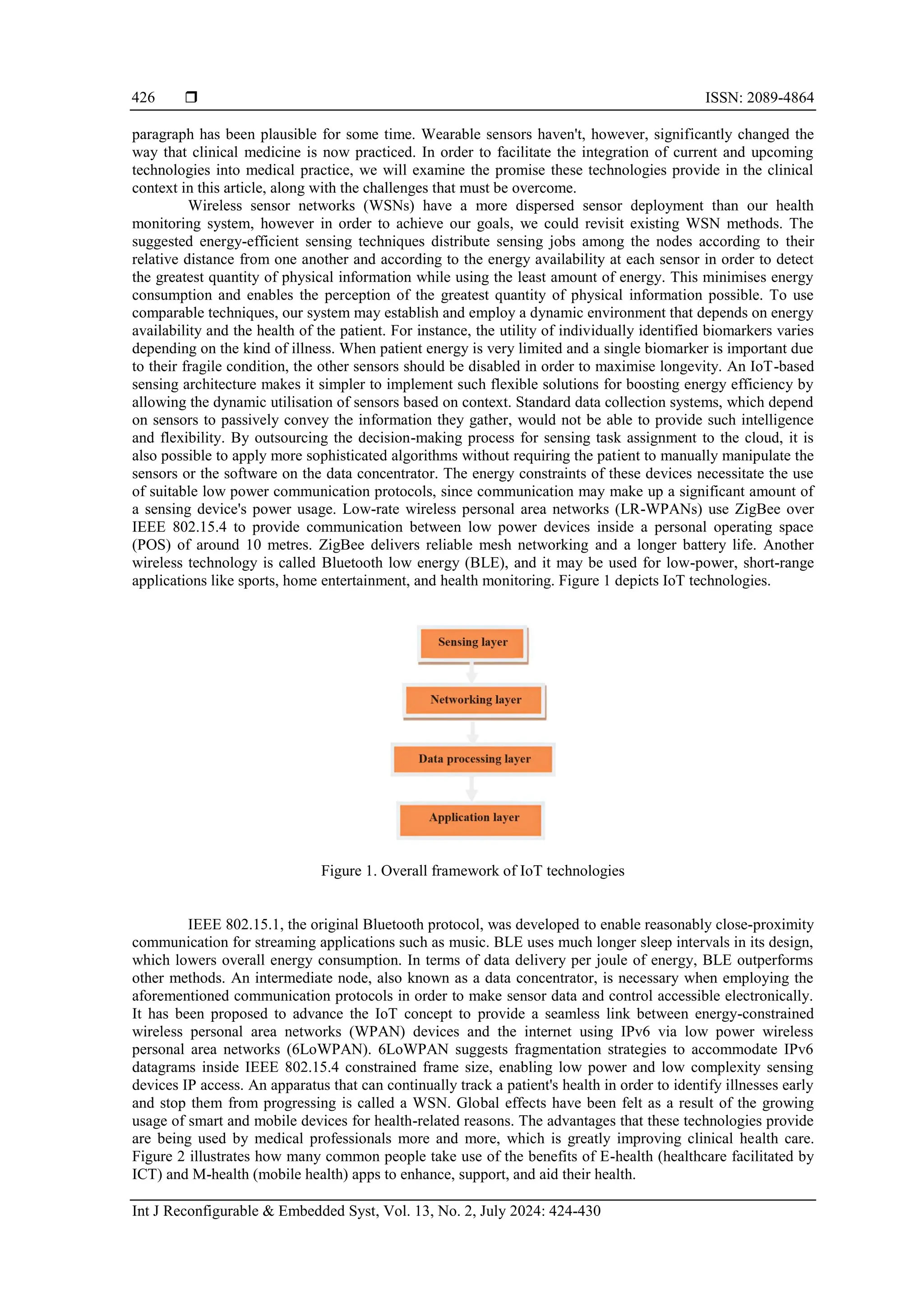 Internet of thing based health monitoring system using wearable sensors networks | PDF