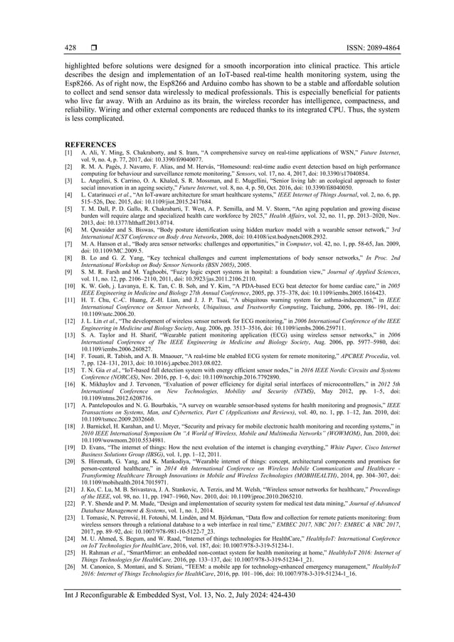 Internet of thing based health monitoring system using wearable sensors networks | PDF