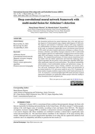 Deep convolutional neural network framework with multi-modal fusion for Alzheimer’s detection | PDF
