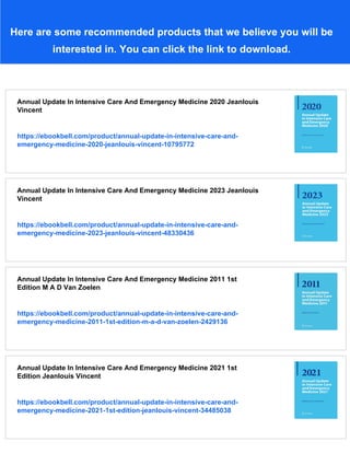 Annual Update In Intensive Care And Emergency Medicine 2020 Jeanlouis ...