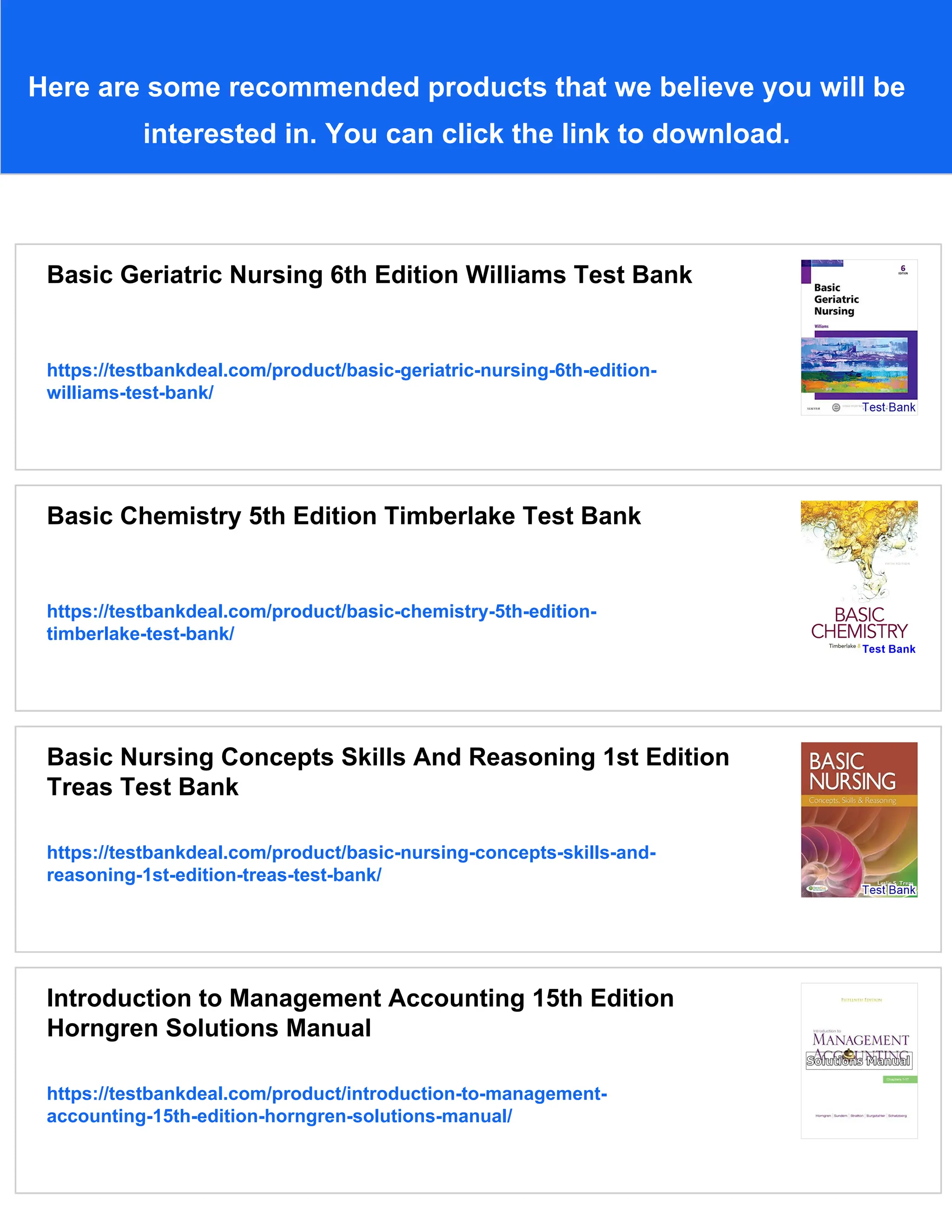 Basic Geriatric Nursing 5th Edition Wold Test Bank | PDF