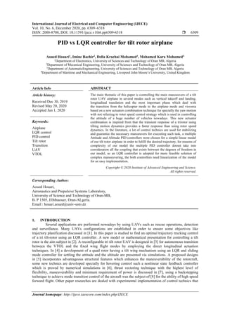PID vs LQR controller for tilt rotor airplane | PDF | Aviation Industry ...
