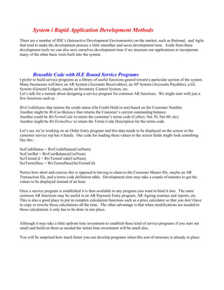 RAD - System i - Presentation | PDF