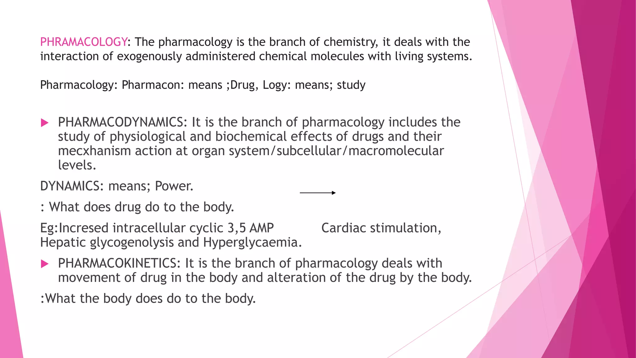 INTRODUCTION OF PHARMACOLOGY | PPTX