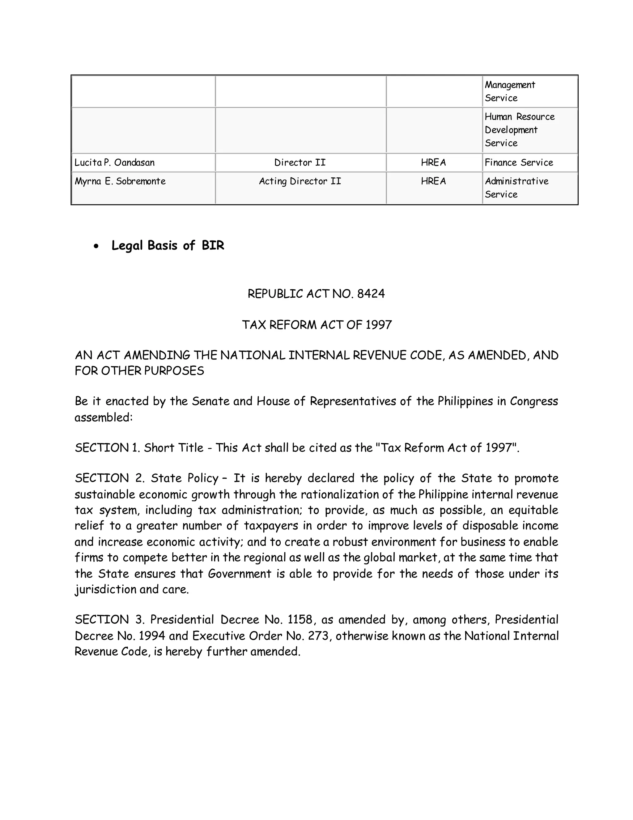 BUREAU OF INTERNAL REVENUE (BIR) | DOCX