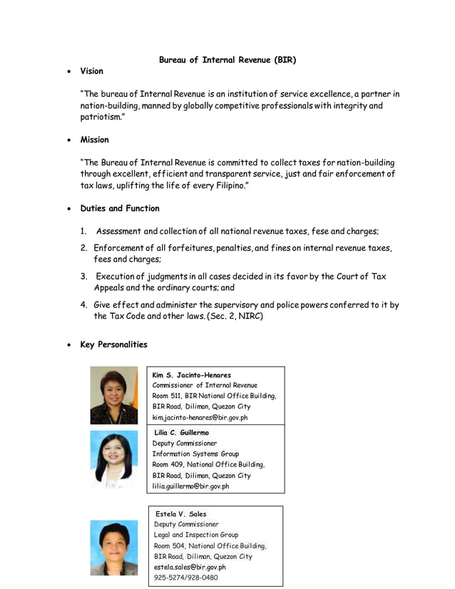 BUREAU OF INTERNAL REVENUE (BIR) | DOCX