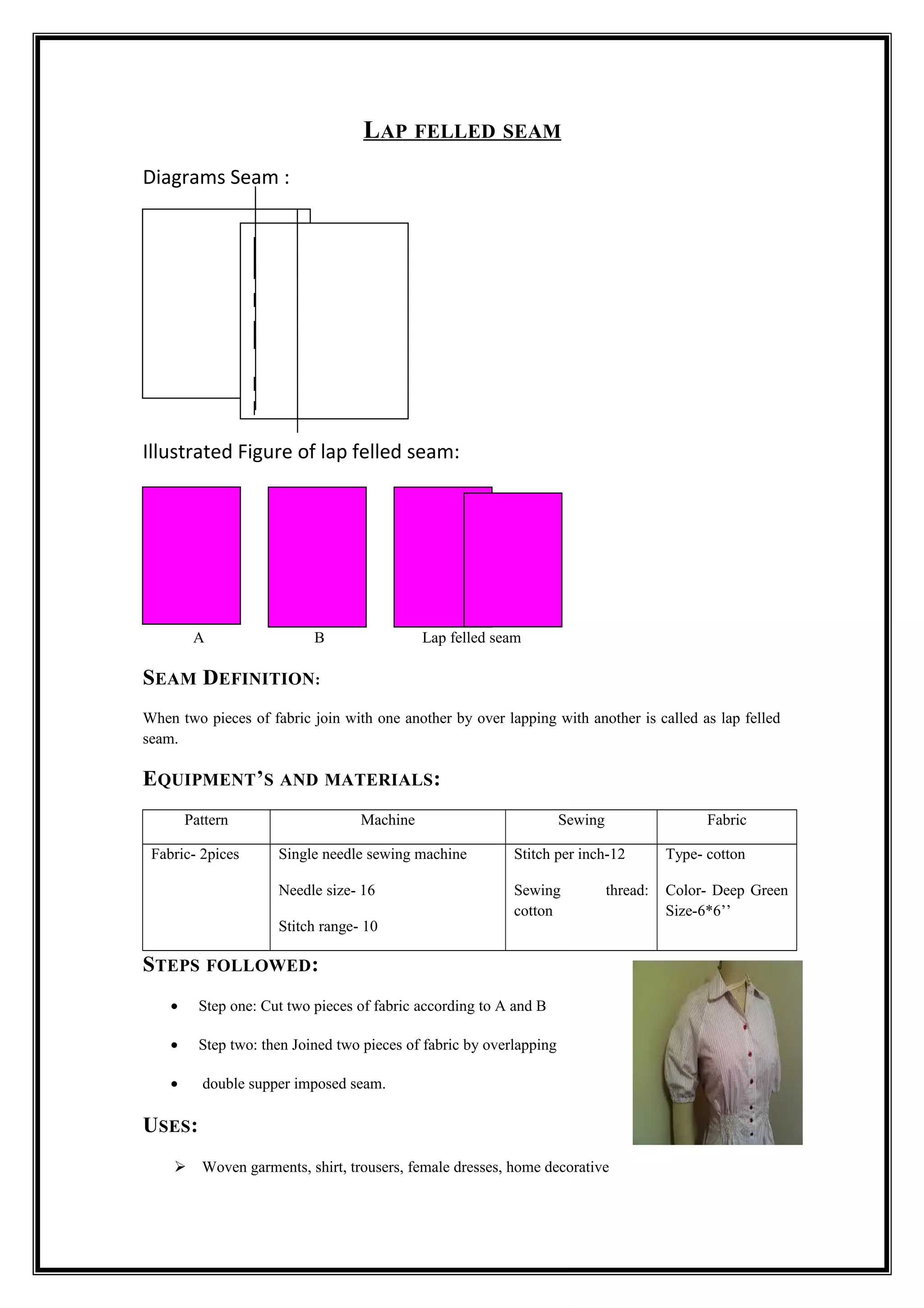 Differen types of seam | DOC