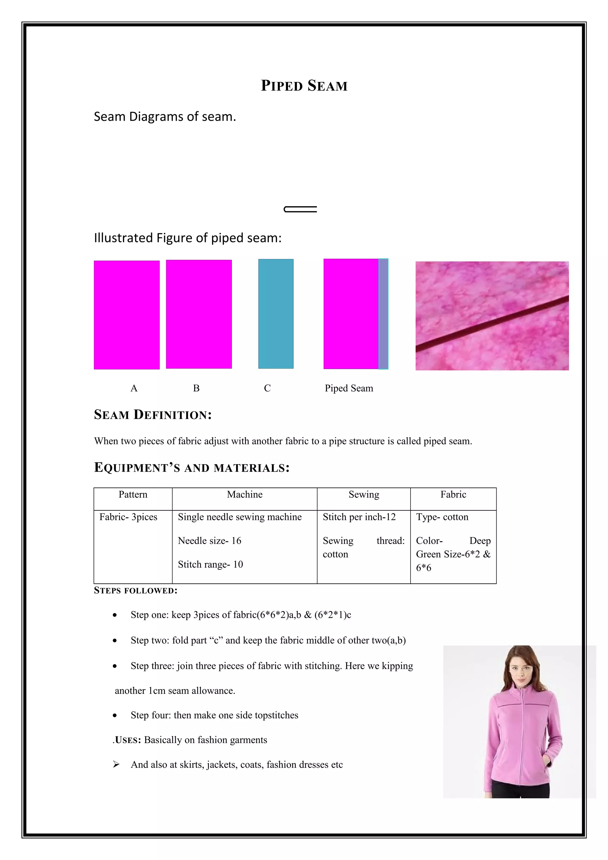 Differen types of seam | DOC