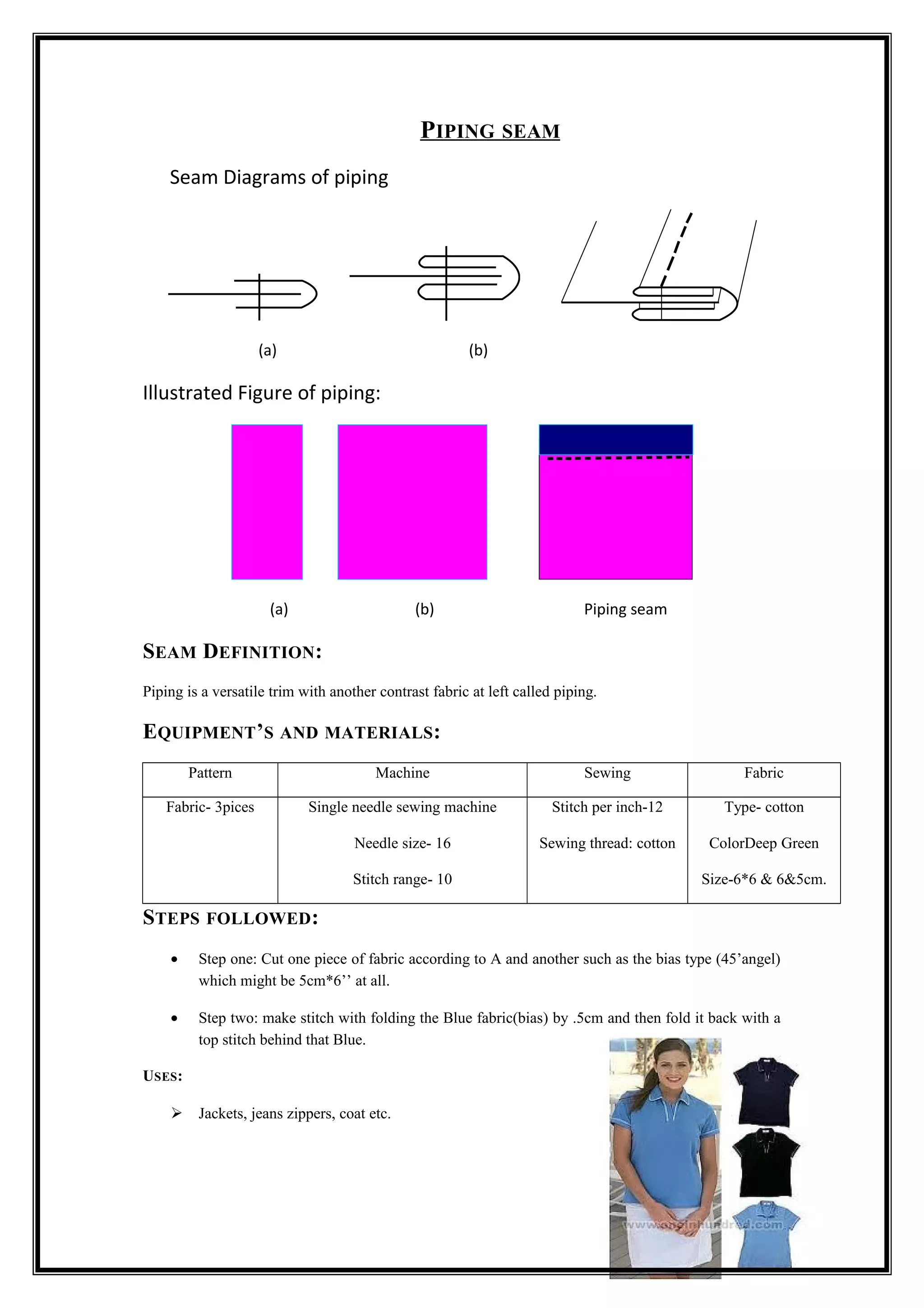 Differen types of seam | DOC