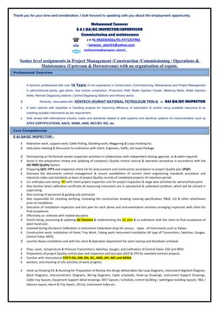 E&I QA QC SUPERVISOR....ORGINAL 2 | PDF