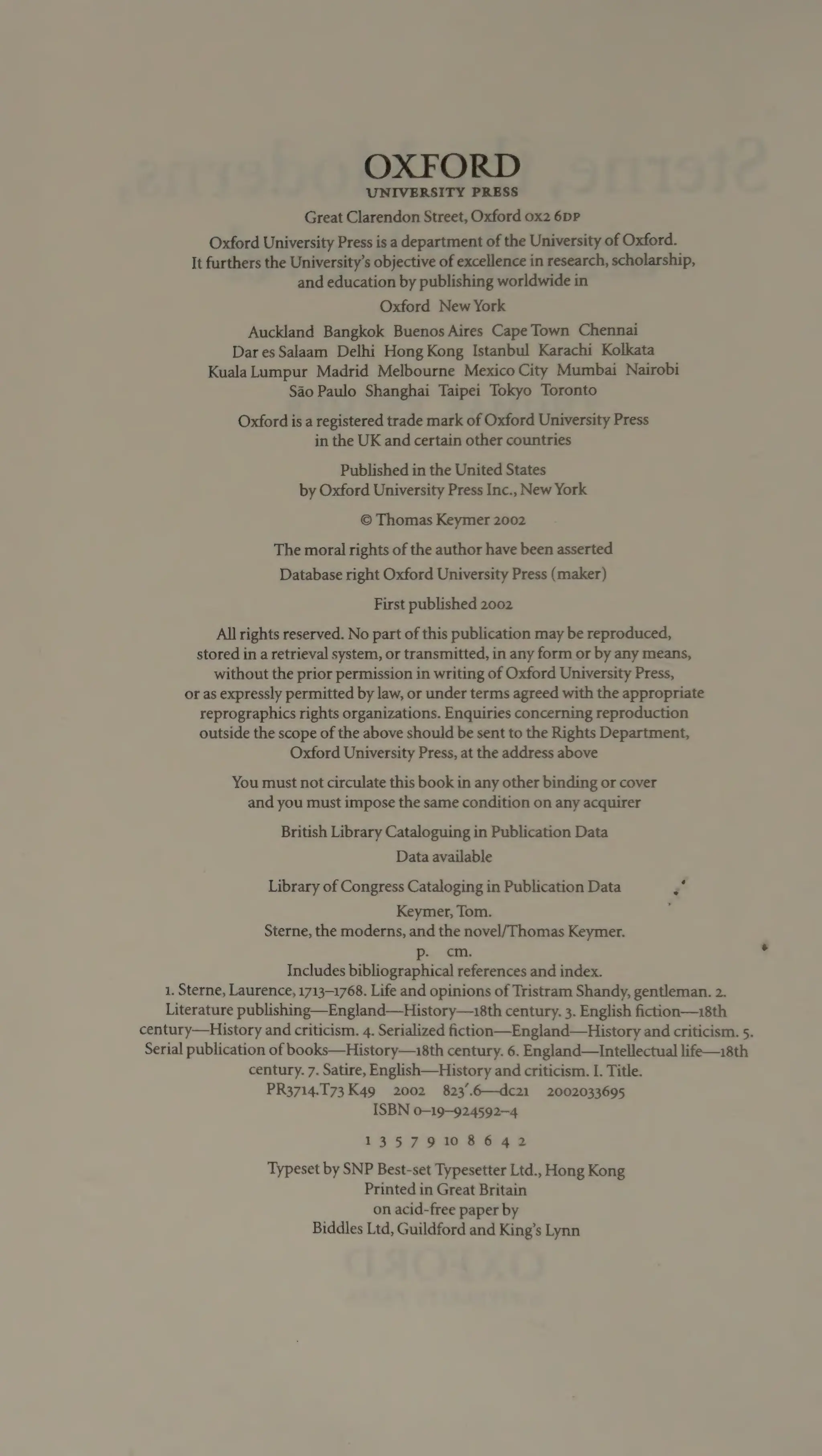 Sterne The Moderns And The Novel Tom Keymer | PDF