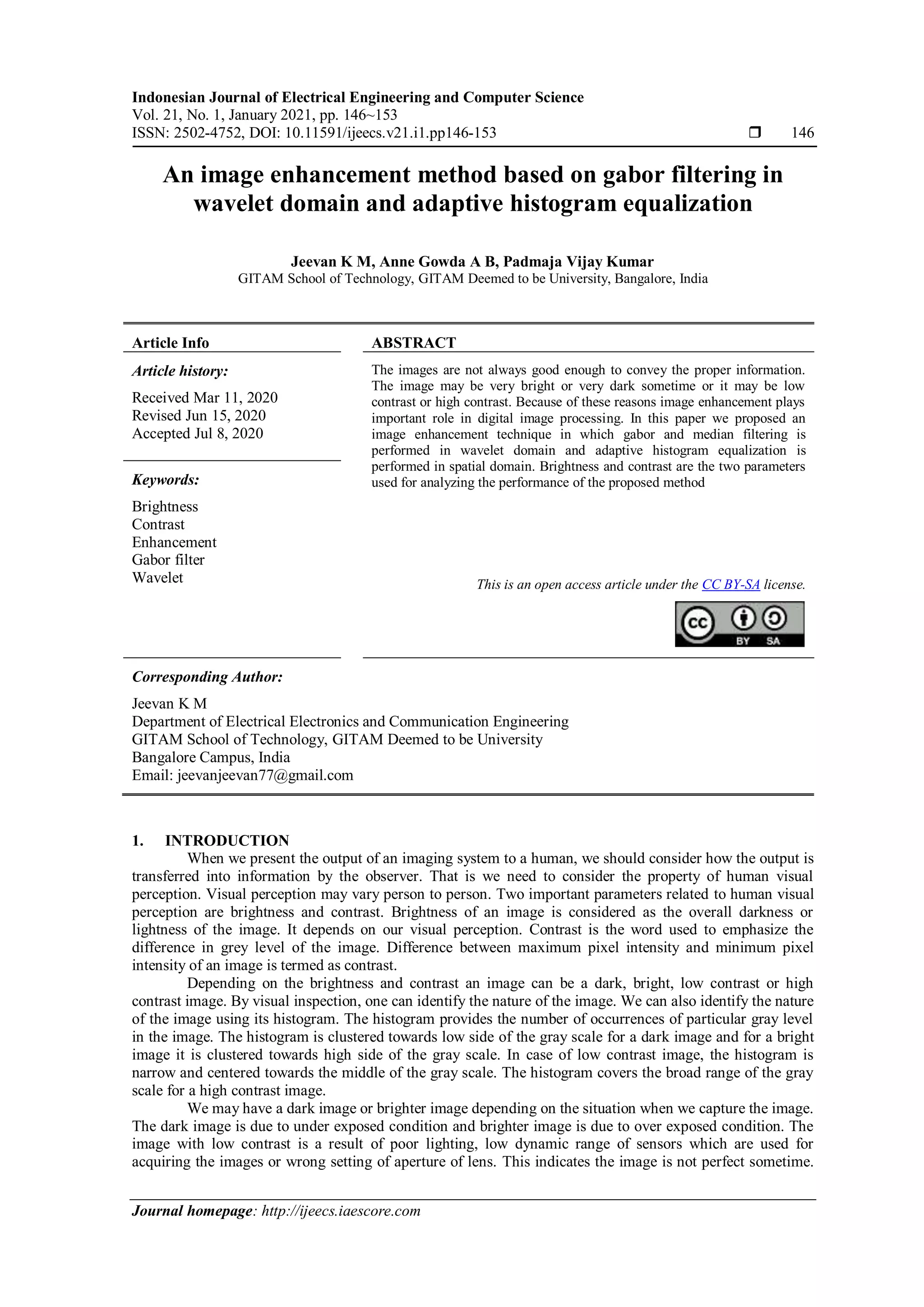 An image enhancement method based on gabor filtering in wavelet domain and adaptive histogram ...