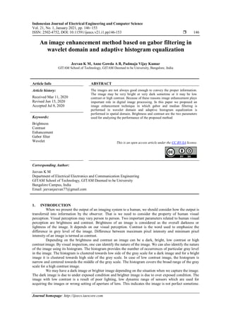 An image enhancement method based on gabor filtering in wavelet domain and adaptive histogram ...