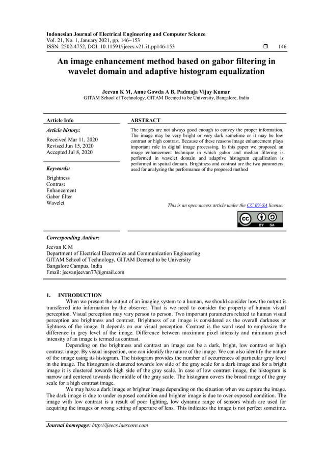 An Image Enhancement Method Based On Gabor Filtering In Wavelet Domain And Adaptive Histogram