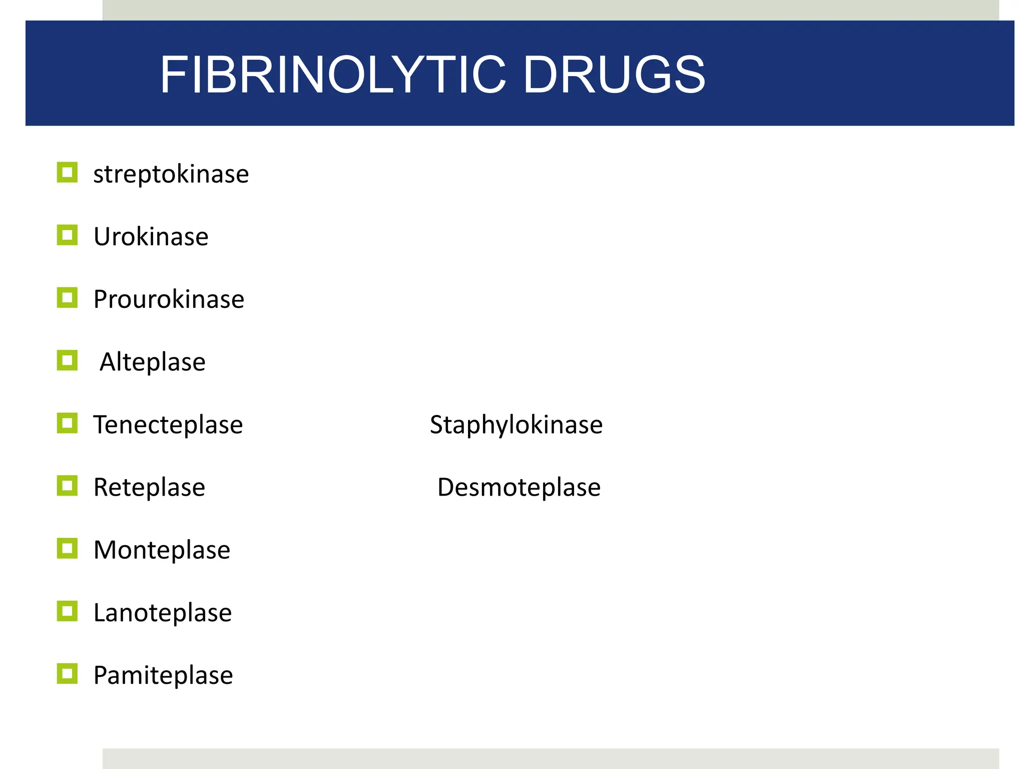Pharmacology - Fibrinolytics powerpoint presentation | PPTX