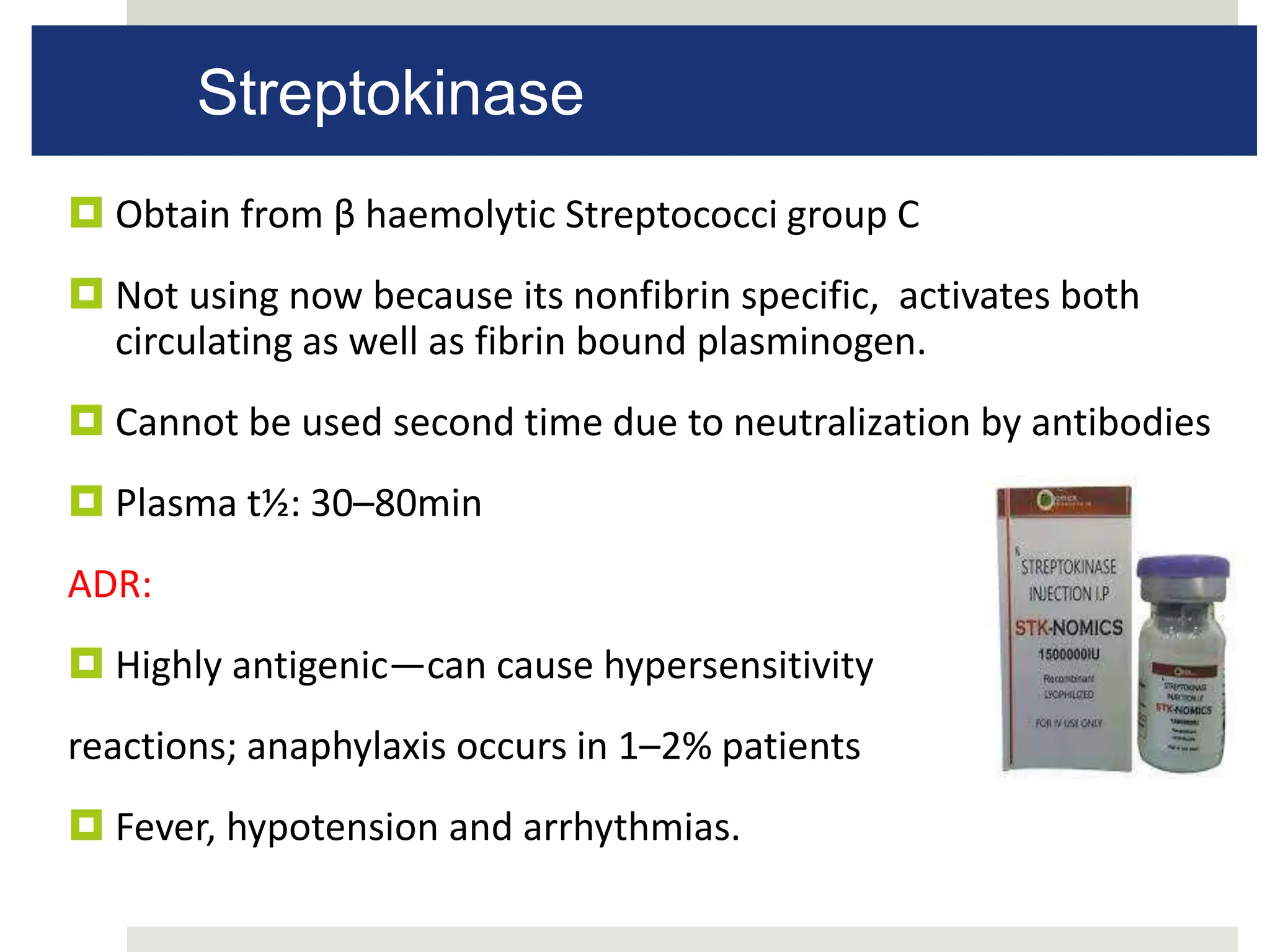 Pharmacology - Fibrinolytics powerpoint presentation | PPTX