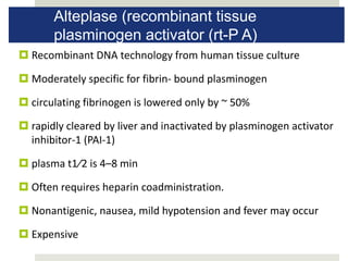 Pharmacology - Fibrinolytics powerpoint presentation | PPTX