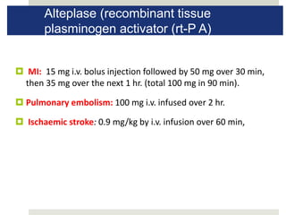 Pharmacology - Fibrinolytics powerpoint presentation | PPTX