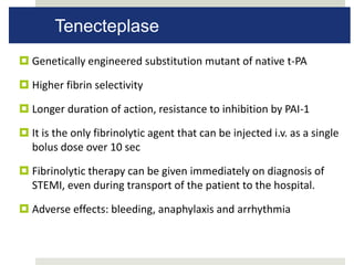 Pharmacology - Fibrinolytics powerpoint presentation | PPTX