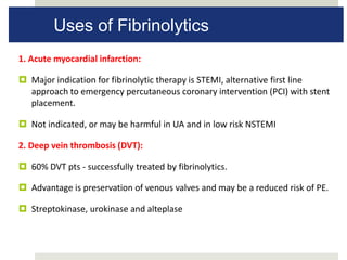 Pharmacology - Fibrinolytics powerpoint presentation | PPTX