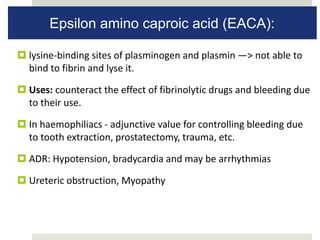 Pharmacology - Fibrinolytics powerpoint presentation | PPTX