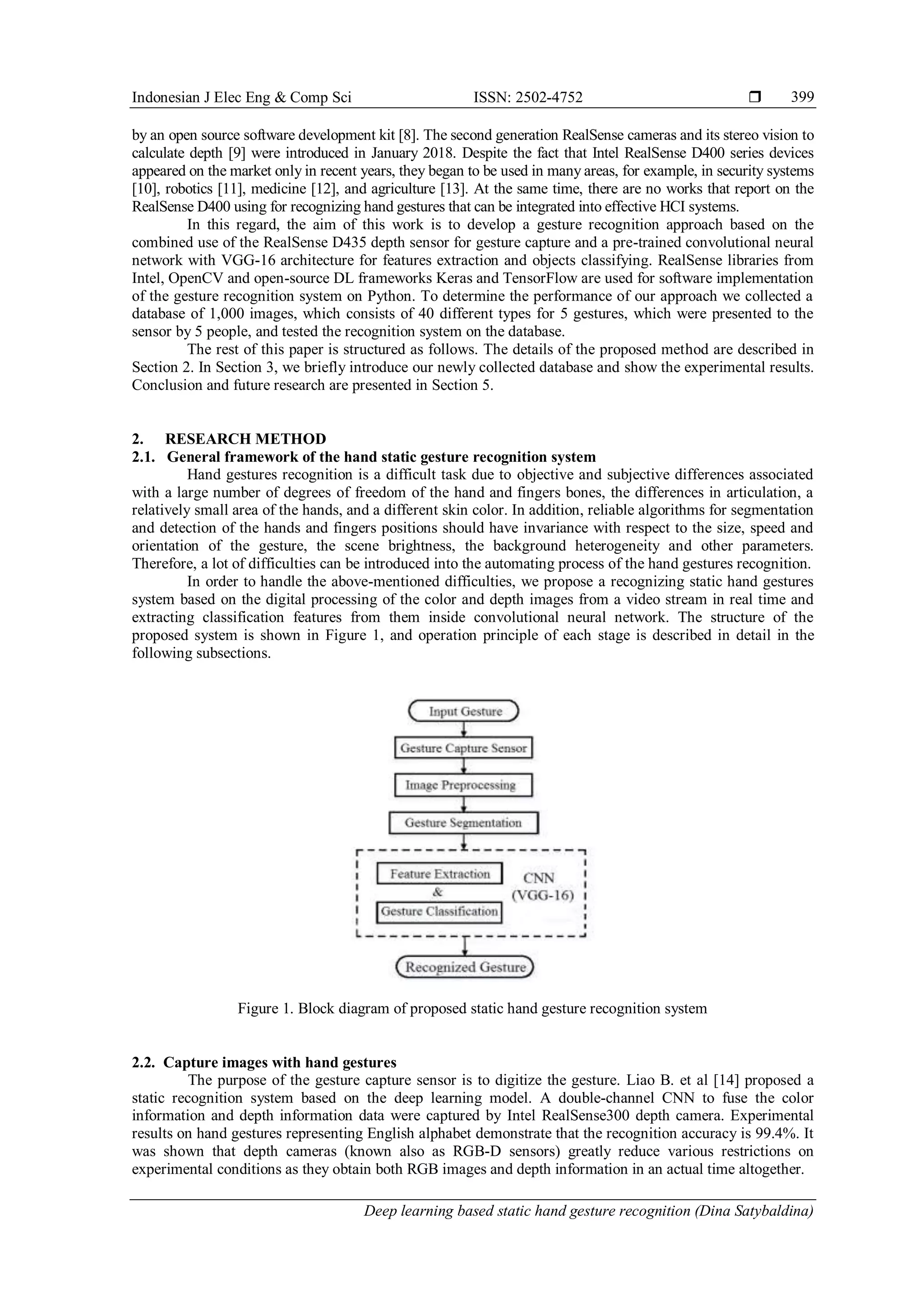 Deep Learning Based Static Hand Gesture Recognition Pdf