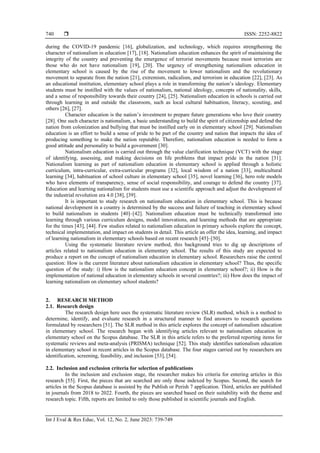 Nationalism education in elementary school: A systematic literature ...