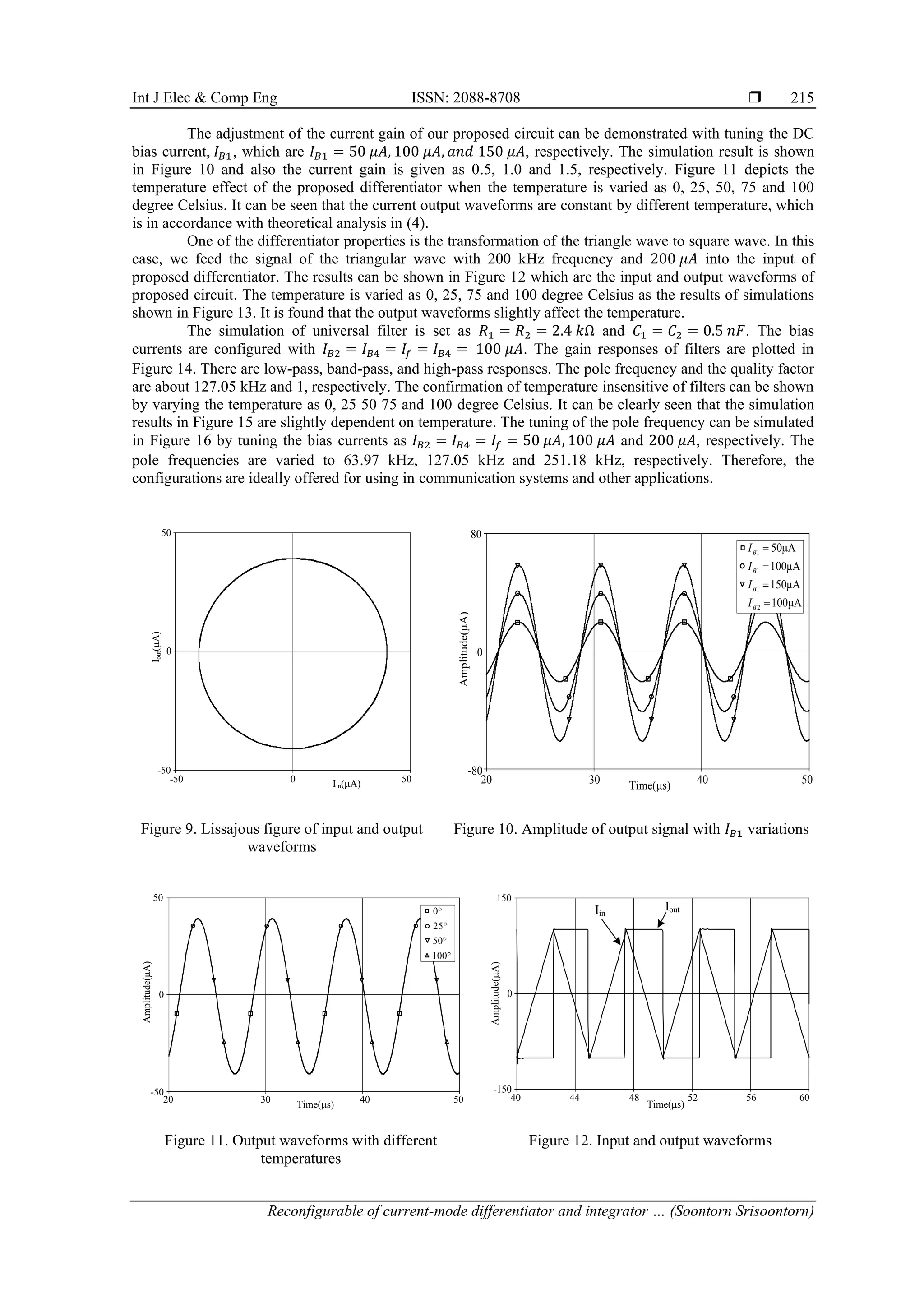 Reconfigurable Of Current Mode Differentiator And Integrator Based On Current Conveyor