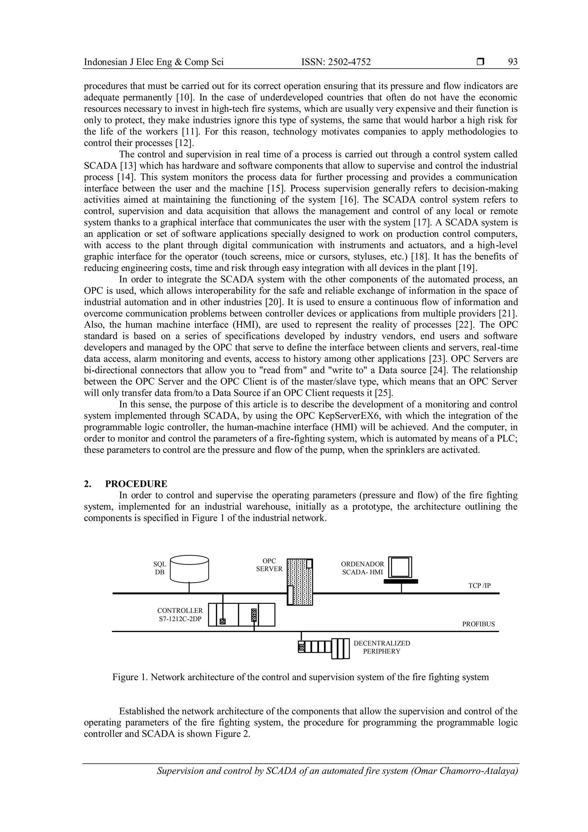 Supervision and control by SCADA of an automated fire system | PDF