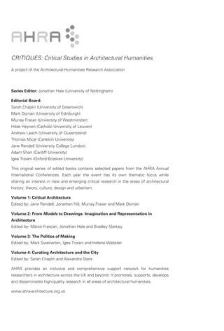 Curating Architecture And The City Sarah Chaplin Alexandra Stara | PDF