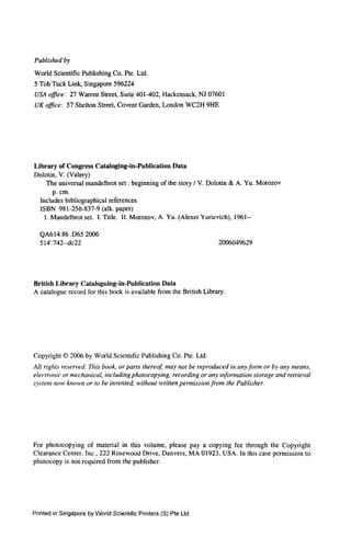 Universal Mandelbrot Set Beginning Of The Story V Dolotin A Morozov | PDF