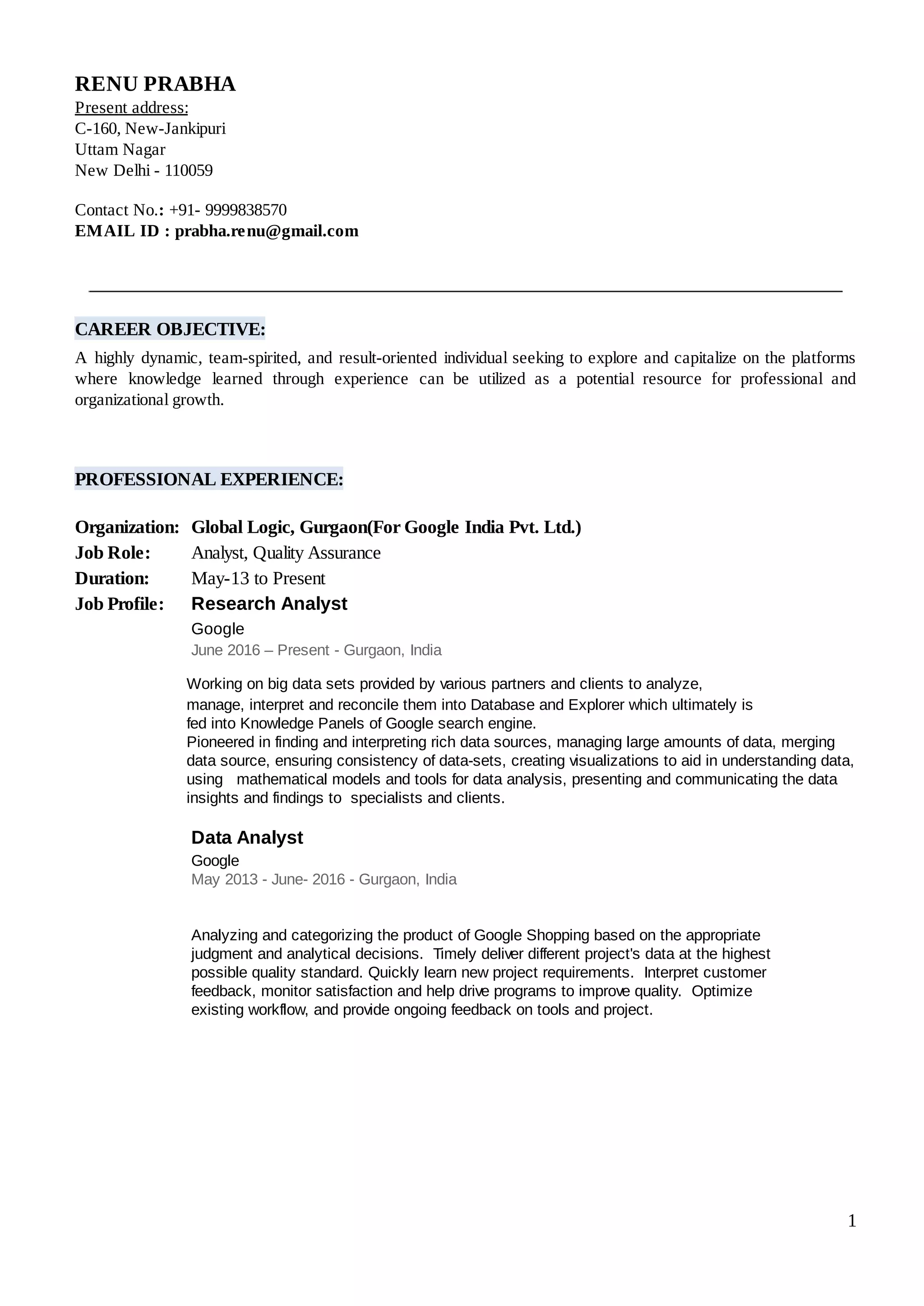 renu_resume (1) | PDF