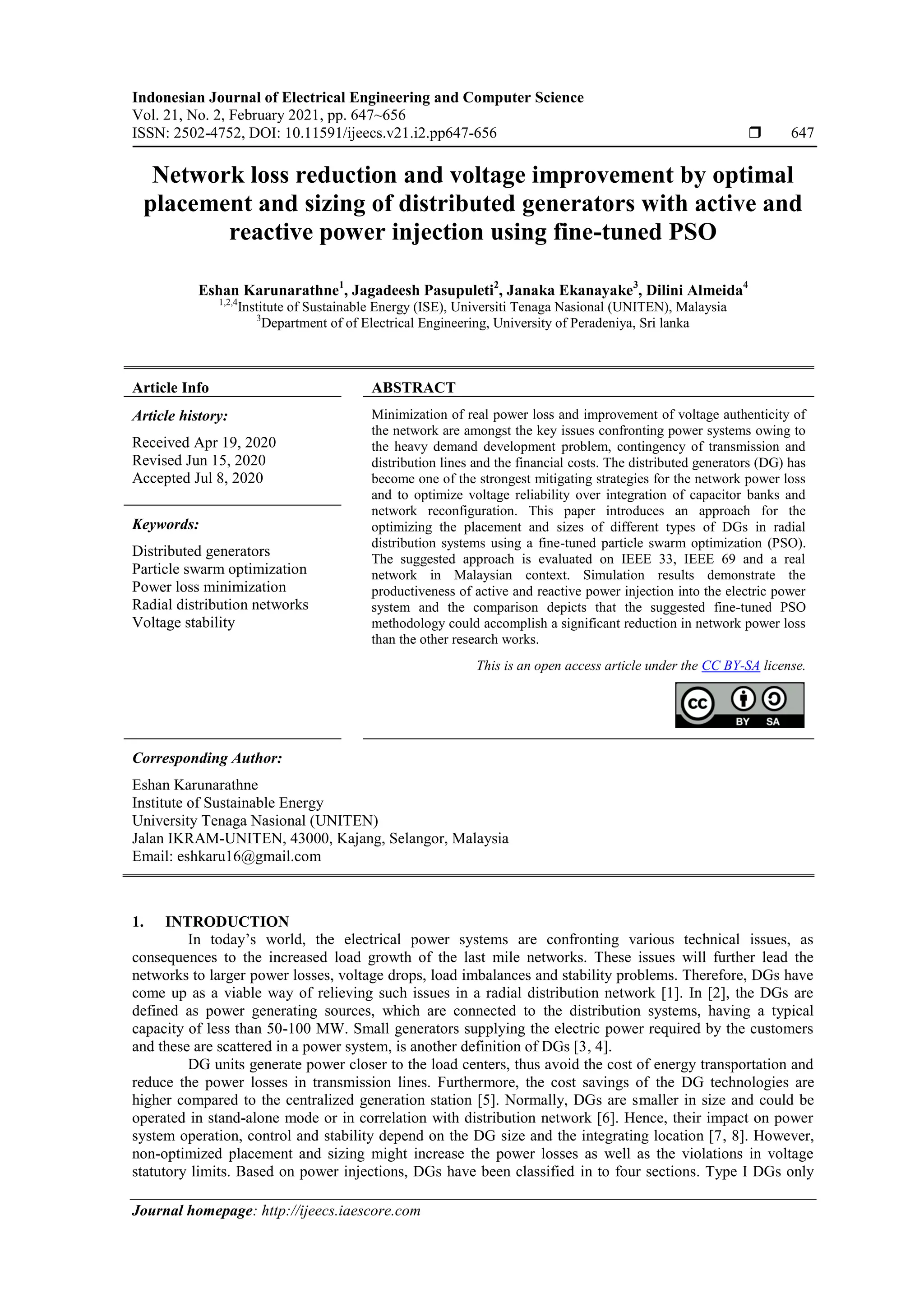 Network Loss Reduction And Voltage Improvement By Optimal Placement And