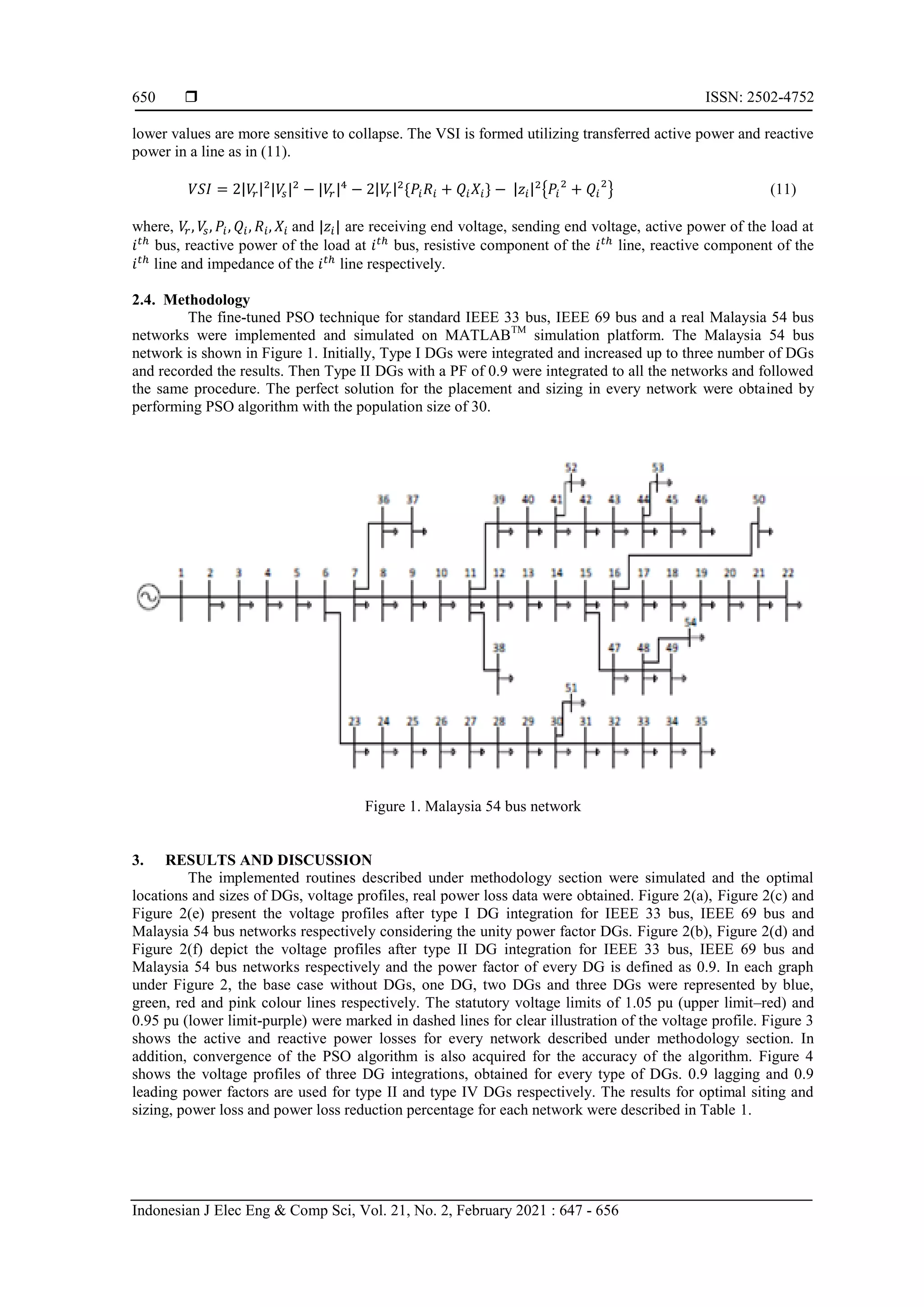Network loss reduction and voltage improvement by optimal placement and sizing of distributed ...