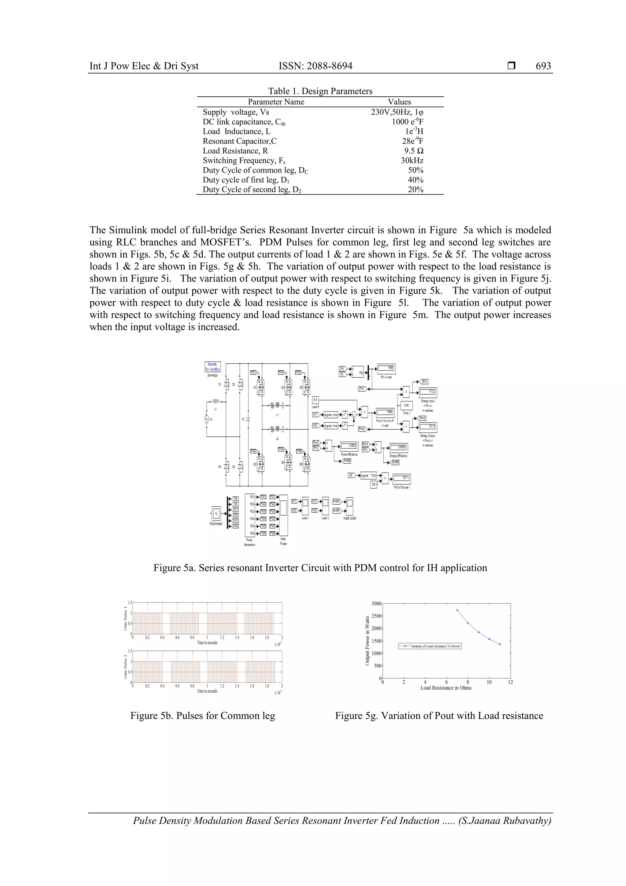 Pulse Density Modulation Based Series Resonant Inverter Fed Induction