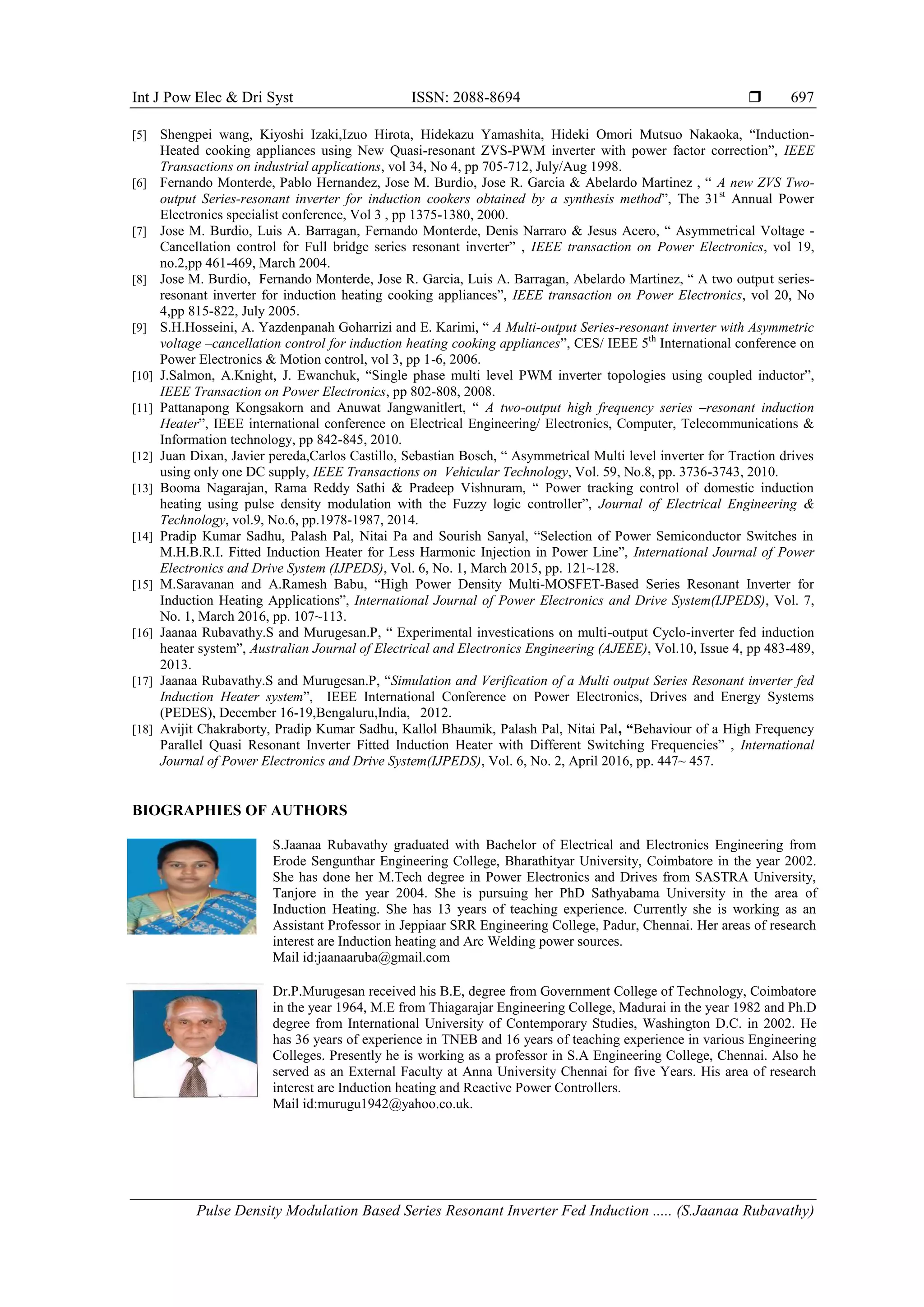 Pulse Density Modulation Based Series Resonant Inverter Fed Induction Heater System Pdf Home