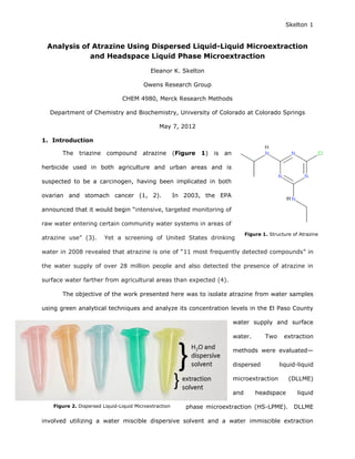 Analysis of Atrazine Using DLLME and HS-LPME | PDF