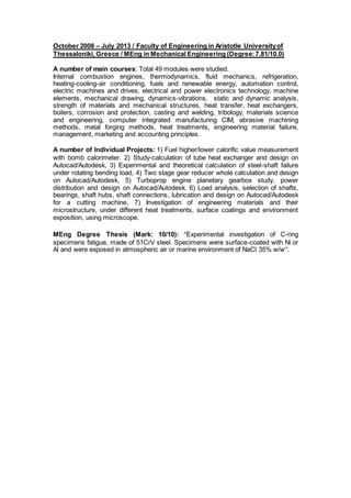 BEng and MEng in Mechanical Engineering | DOCX | Science