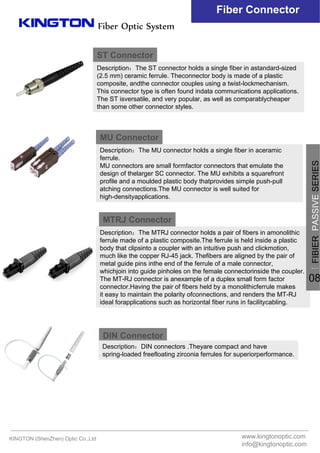 KINGTON-Fiber Passive Series | PDF | Technology & Computing