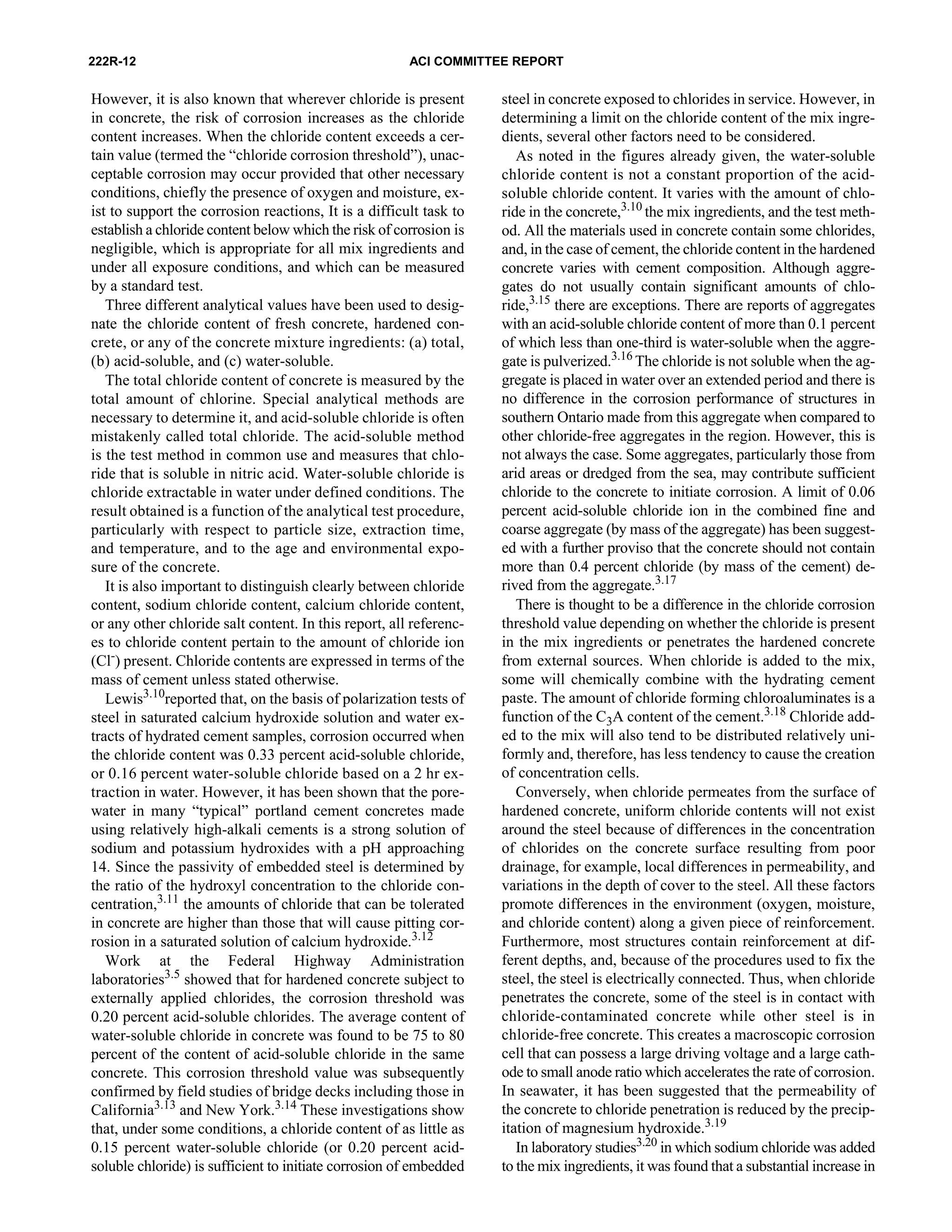 222 r 96 - corrosion of metals in concrete | PDF