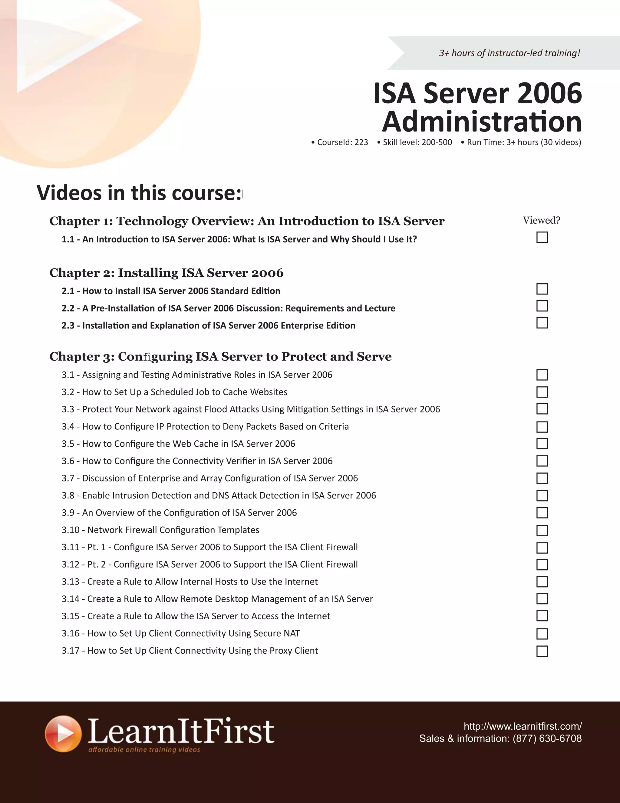 ISA Server 2006 Administration | PDF