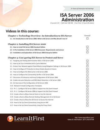 ISA Server 2006 Administration | PDF