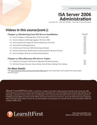 ISA Server 2006 Administration | PDF