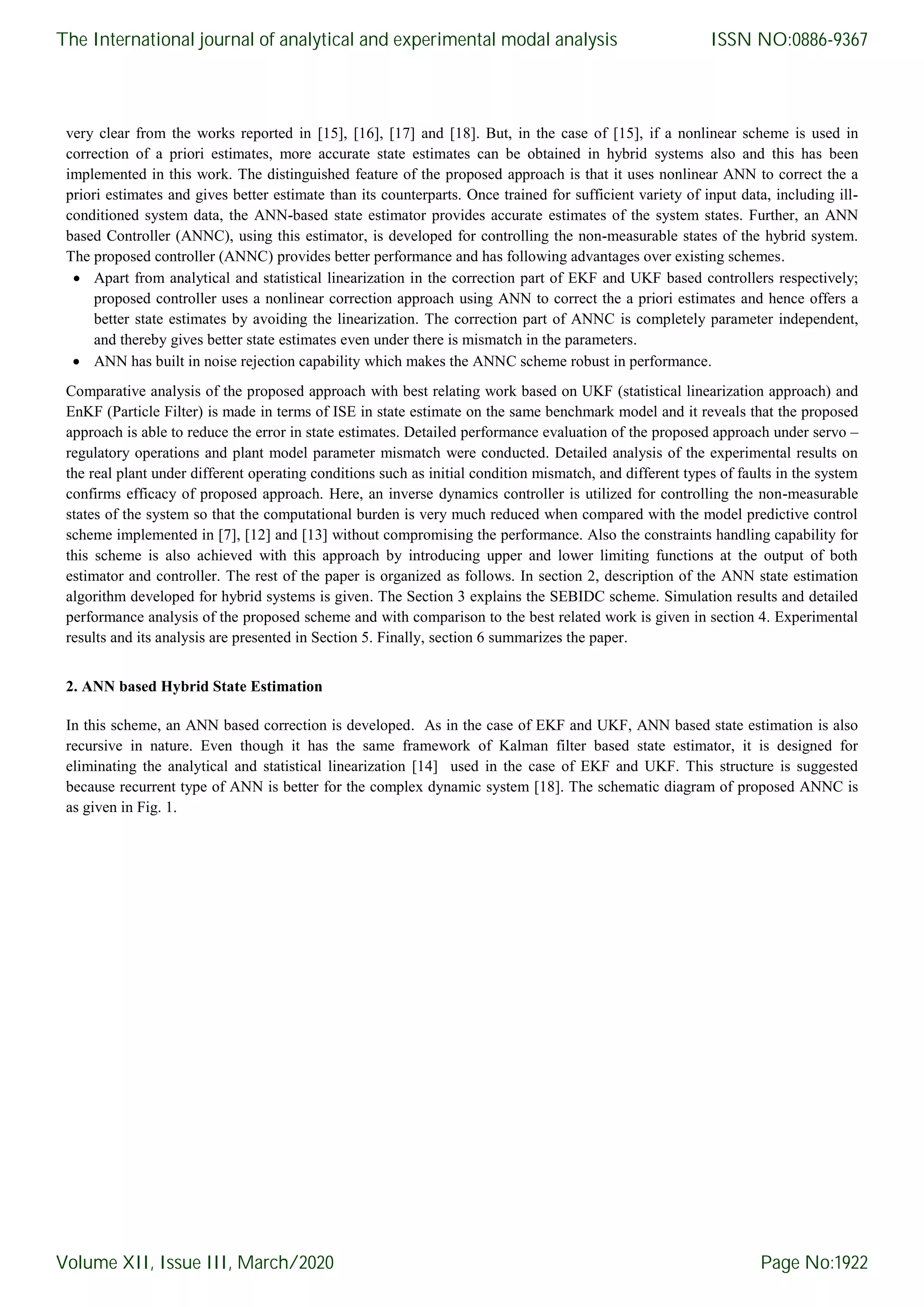 State Estimation Based Inverse Dynamic Controller For Hybrid System Using Artificial Neural