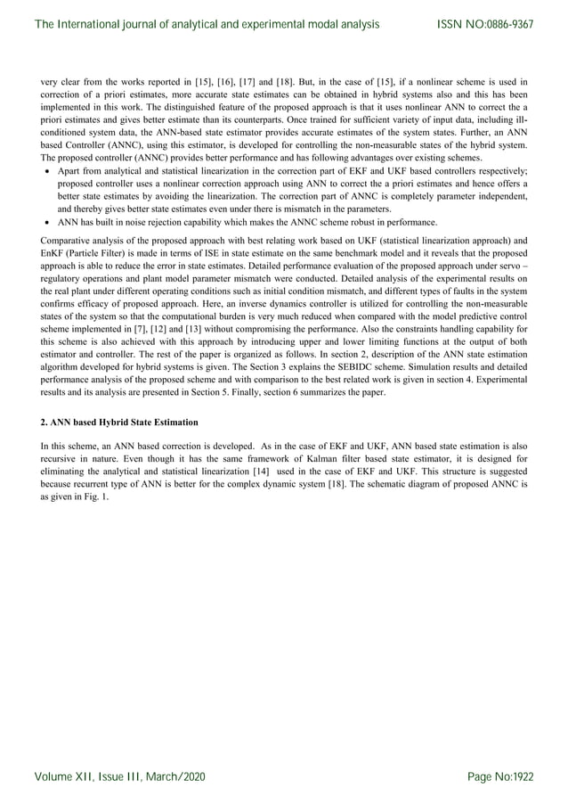State Estimation Based Inverse Dynamic Controller For Hybrid System Using Artificial Neural