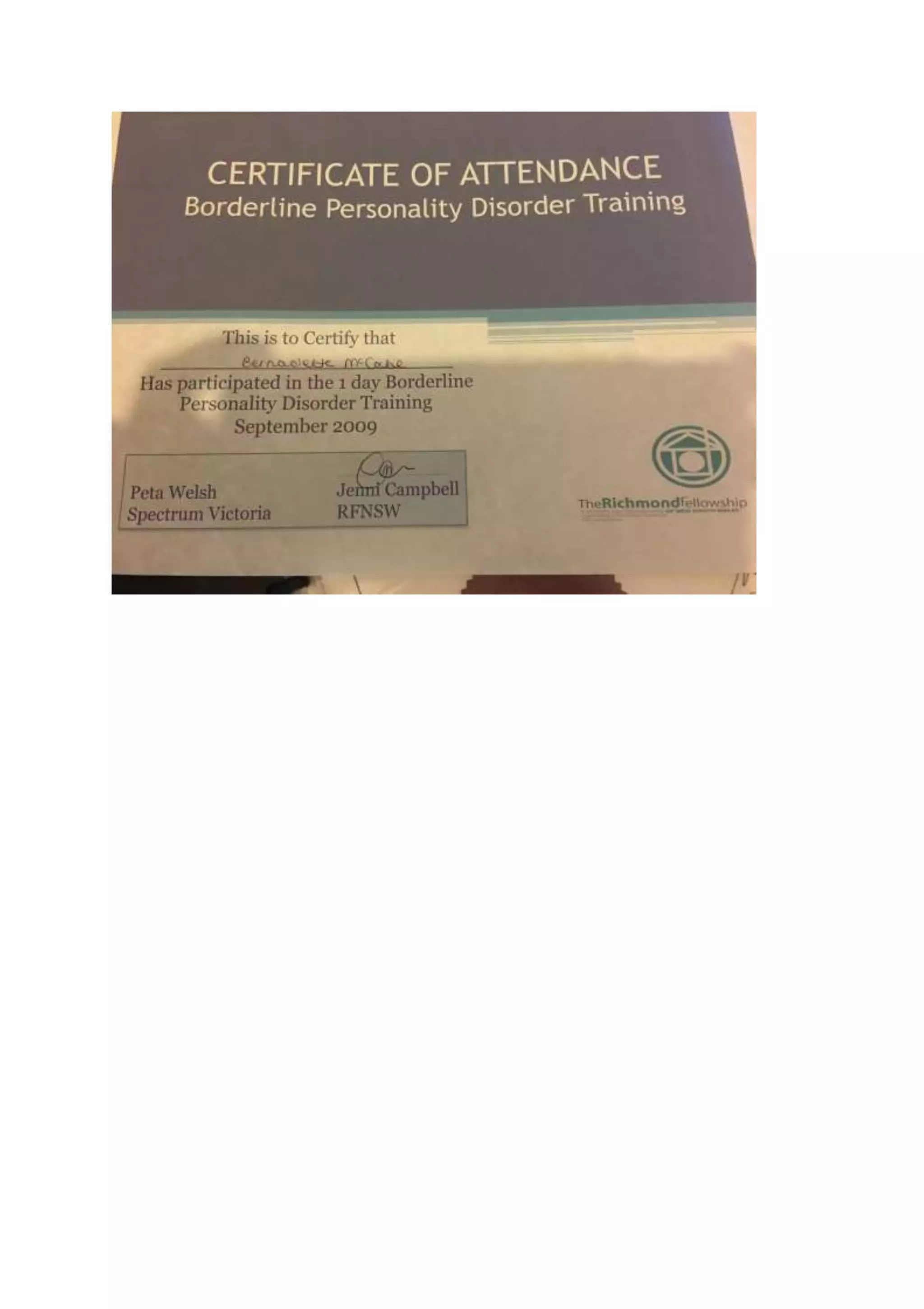 MH Certificates gained | DOCX